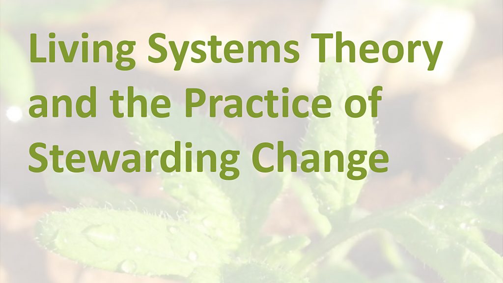 Living Systems Theory and the P{ractice of Stewarding Change | Michelle ...
